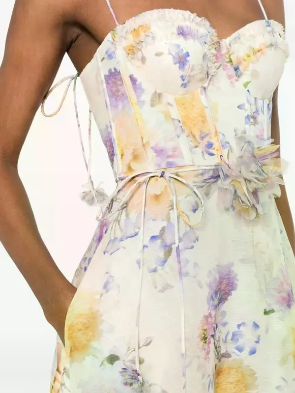 Zimmermann Luna Ruffle Midi Dress - Neutrals