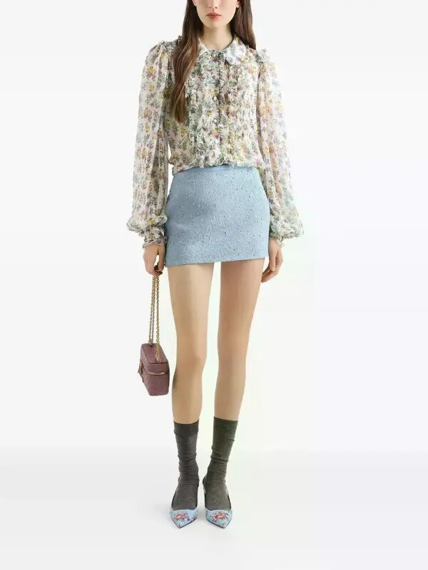Dolce & Gabbana Basketweave Mini Skirt - Blue