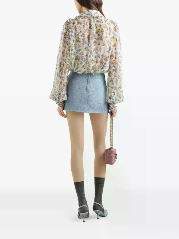 Dolce & Gabbana Basketweave Mini Skirt - Blue