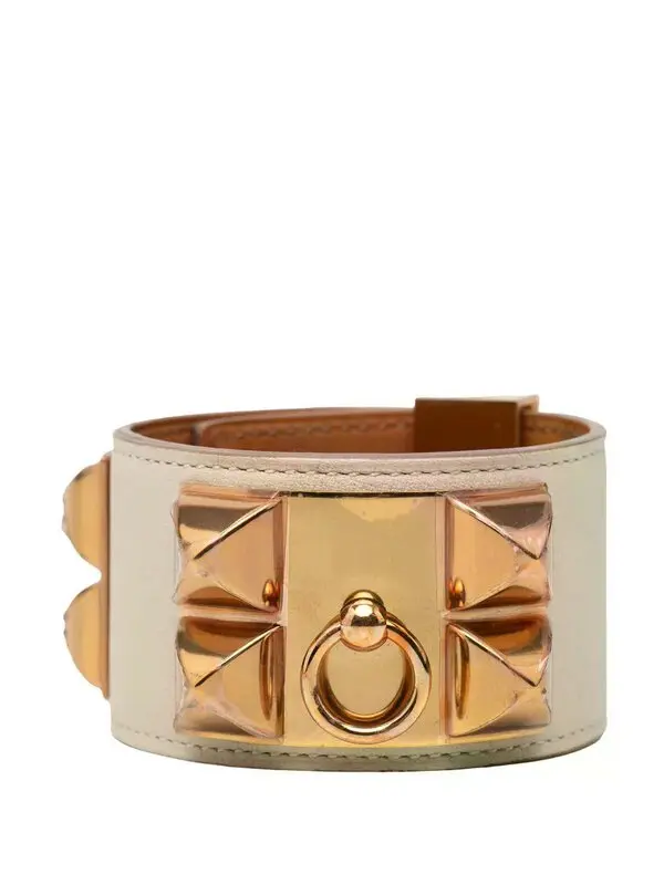 Hermès 2015 Swift And Gold Plated Collier De Chien Bracelet Costume Bracelet - Brown