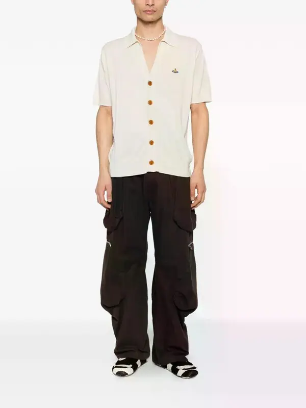 VIVIENNE WESTWOOD Button-fastening Logo-embroidered Polo Cardigan