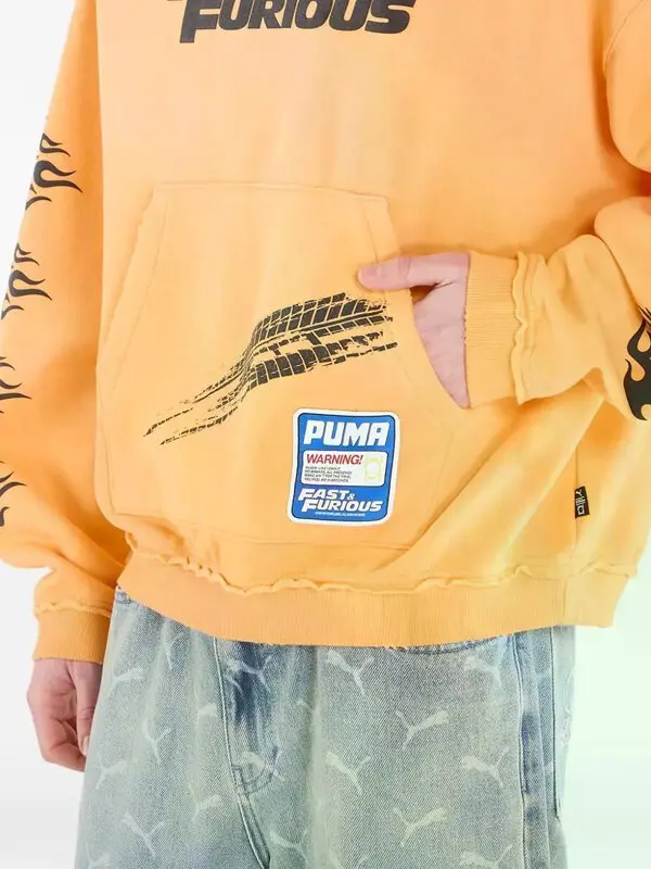 PUMA Graphic-print Hoodie - Orange