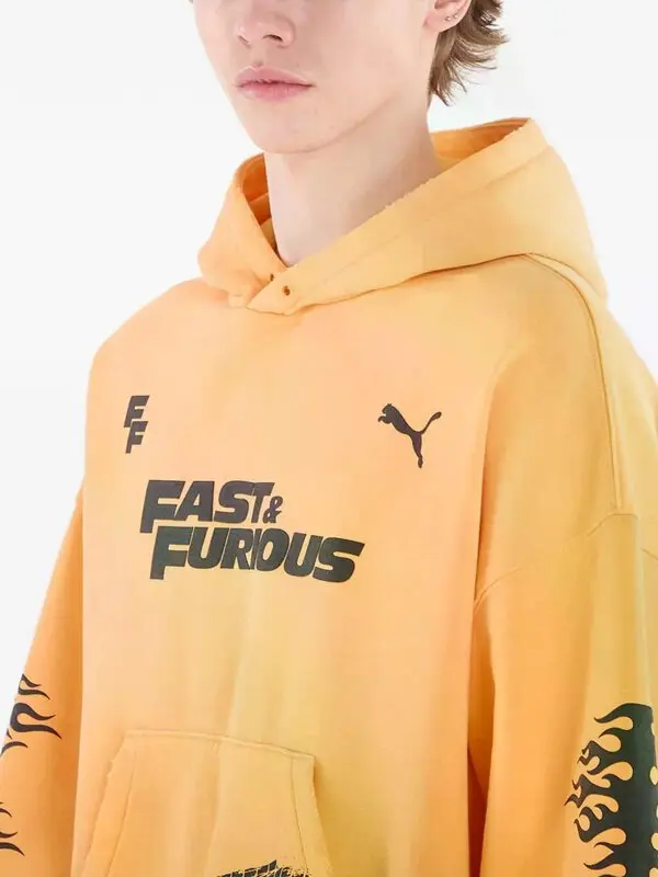 PUMA Graphic-print Hoodie - Orange