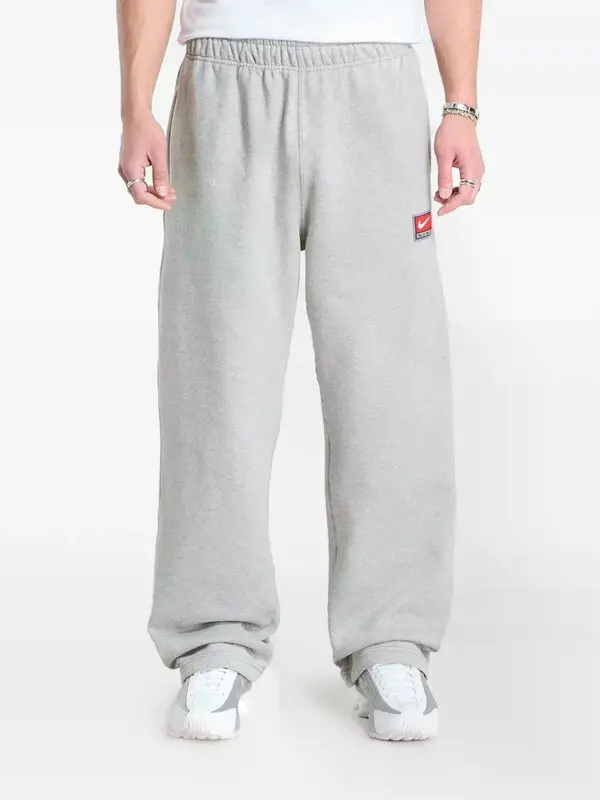 Nike Solo Swoosh Open-hem Track Pants - Grey
