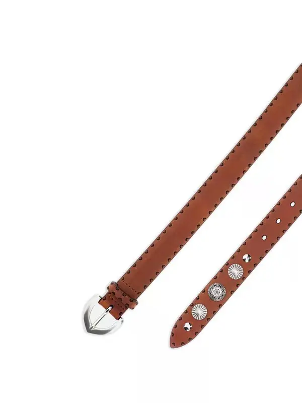 BAX LAB Studded Buckle Leather Belt
