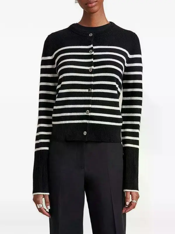 LA LIGNE Striped Lines Cardigan - Black