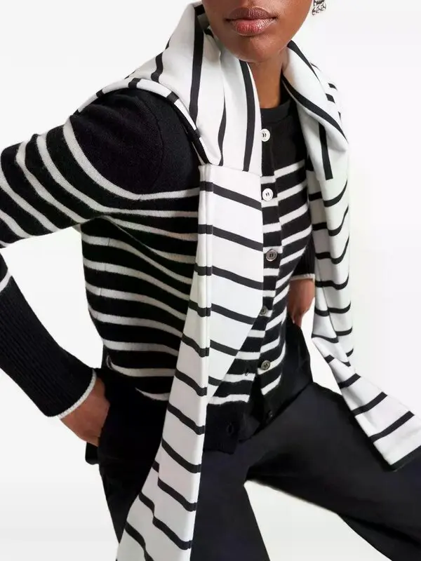 LA LIGNE Striped Lines Cardigan - Black