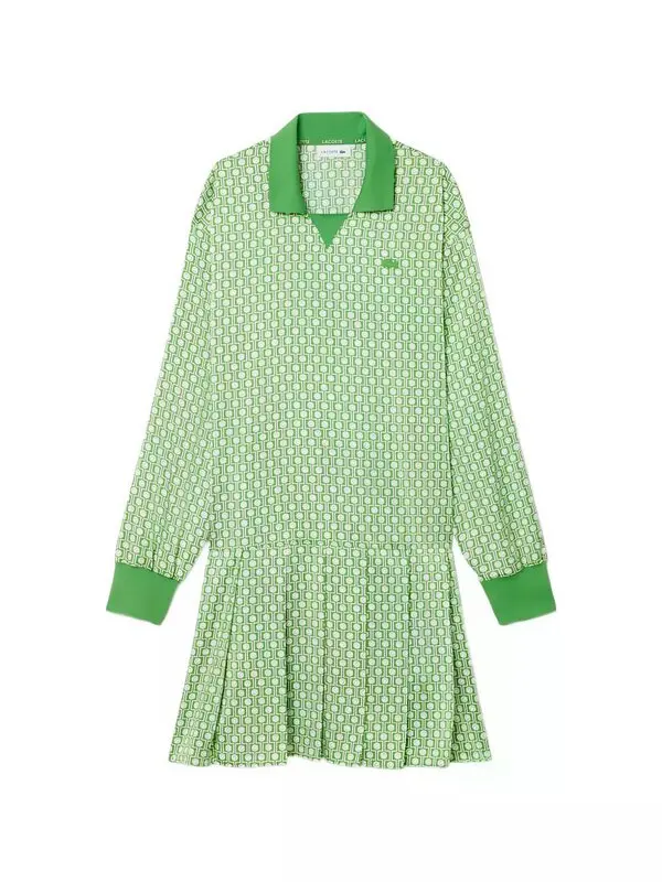 Lacoste Patterned Pleated Mini Dress