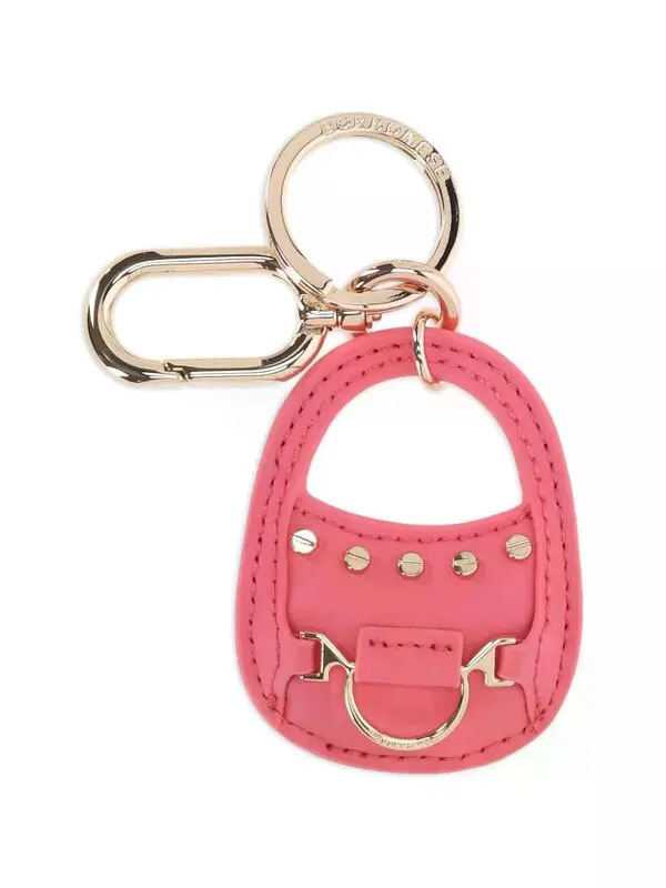 Borbonese Studded Leather Keyring - Pink