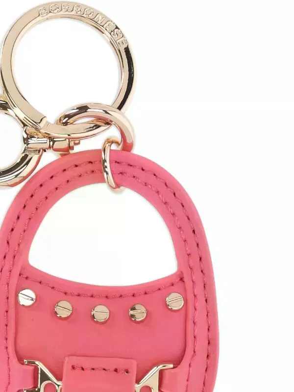 Borbonese Studded Leather Keyring