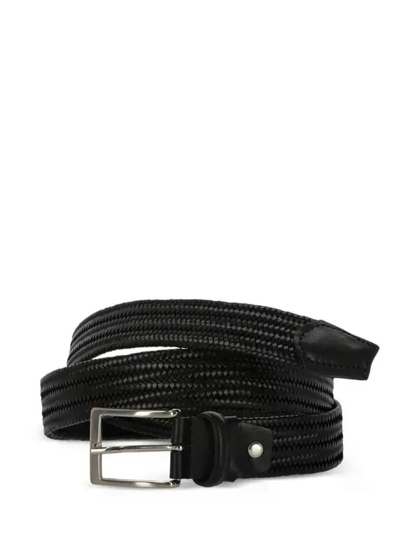 OFFICINE DEL CUOIO Braided-design Belt - Black