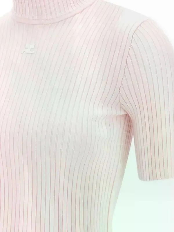 COURREGES Ribbed Knit T-shirt