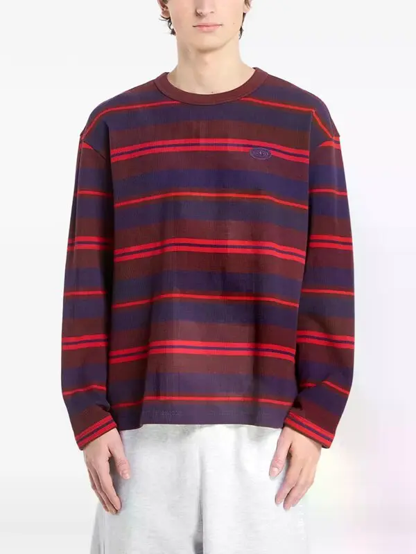 Adidas Long-sleeve Stripe Waffle Sweatshirt
