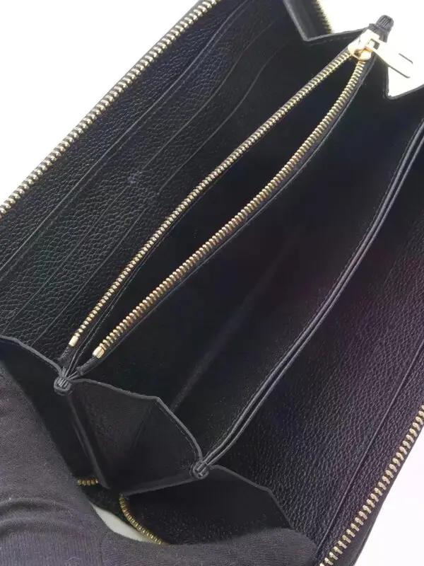 LOUIS VUITTON 2015 Monogram Empreinte Zippy Long Wallets - Black