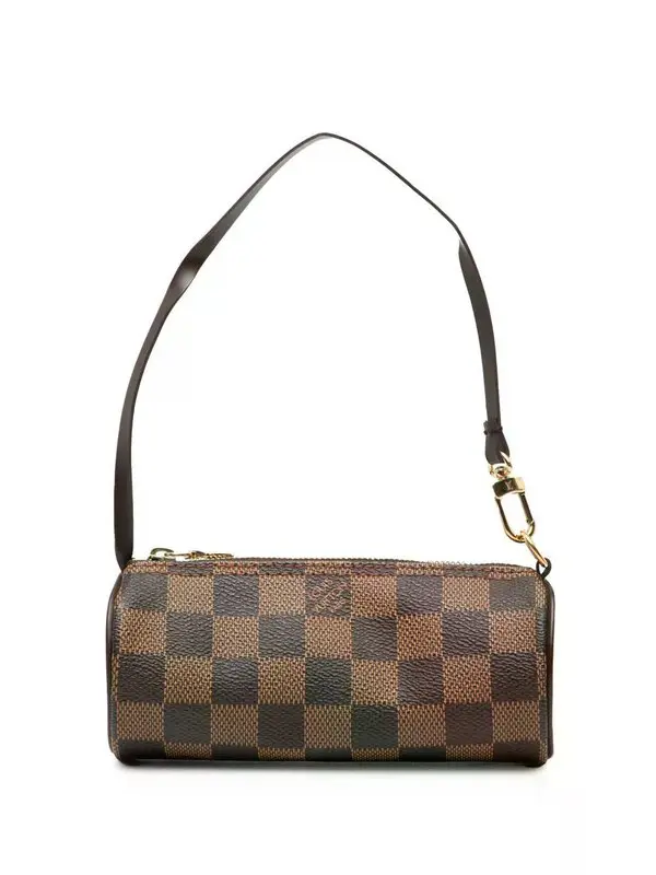 LOUIS VUITTON 1990-2010 Damier Ebene Papillon Pochette Handbag - Brown