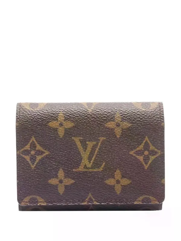 LOUIS VUITTON 2005 Monogram Enveloppe Carte De Visite Card Holder - Brown