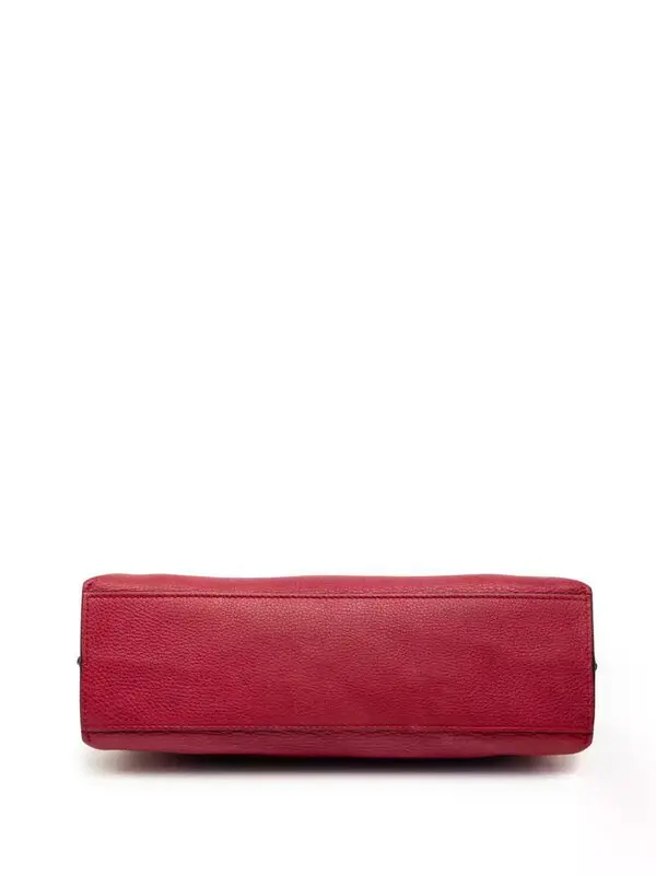 Gucci 2000-2015 Medium Leather Bamboo Daily Satchel - Red