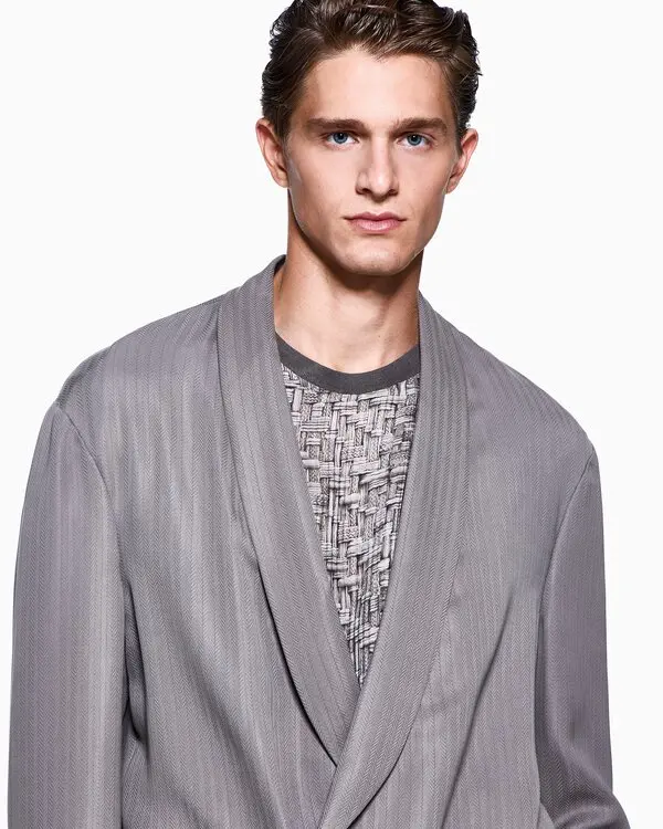 Giorgio Armani Cupro Chevron Double-breasted Suit