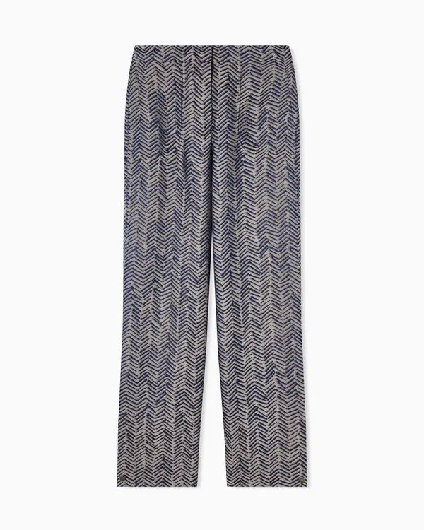 Giorgio Armani Viscose Chevron Jacquard Trousers