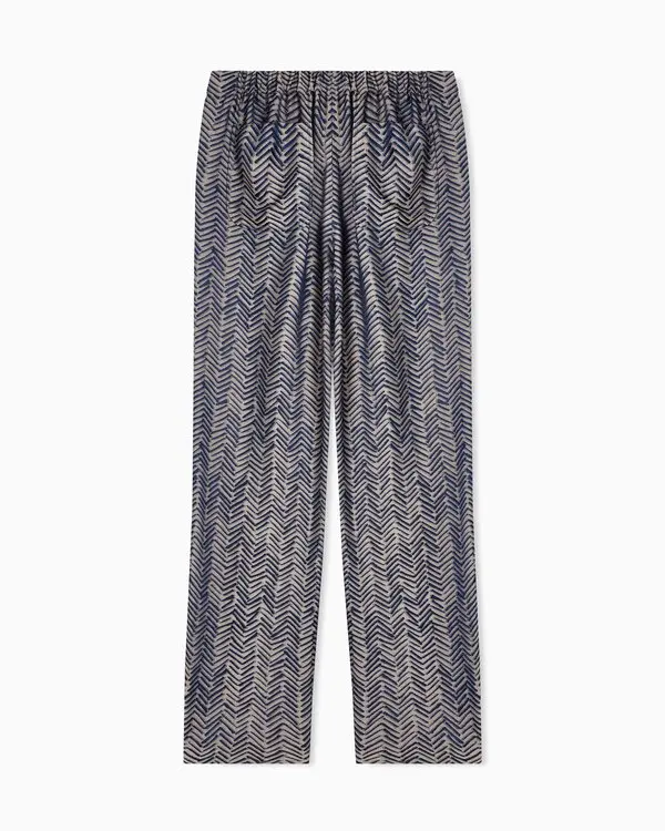 Giorgio Armani Viscose Chevron Jacquard Trousers