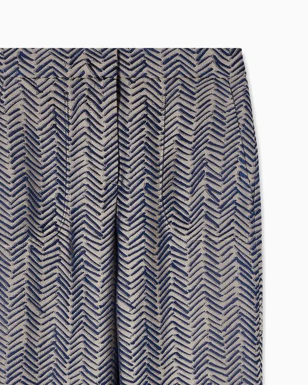 Giorgio Armani Viscose Chevron Jacquard Trousers