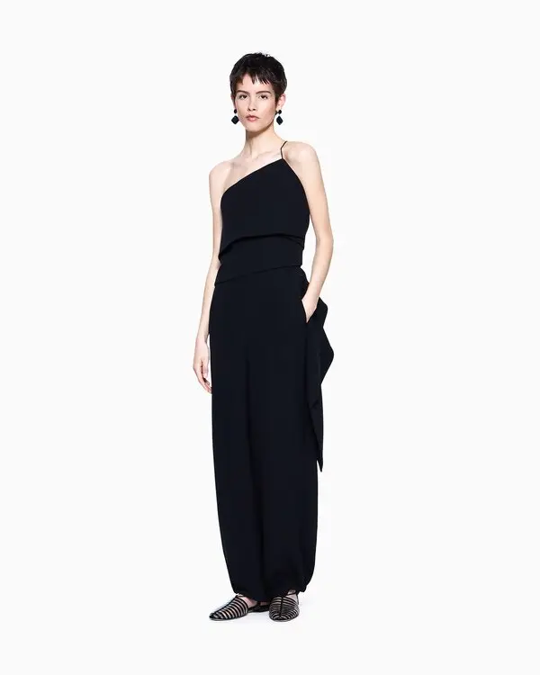 Giorgio Armani One-shoulder Silk Cady Jumpsuit