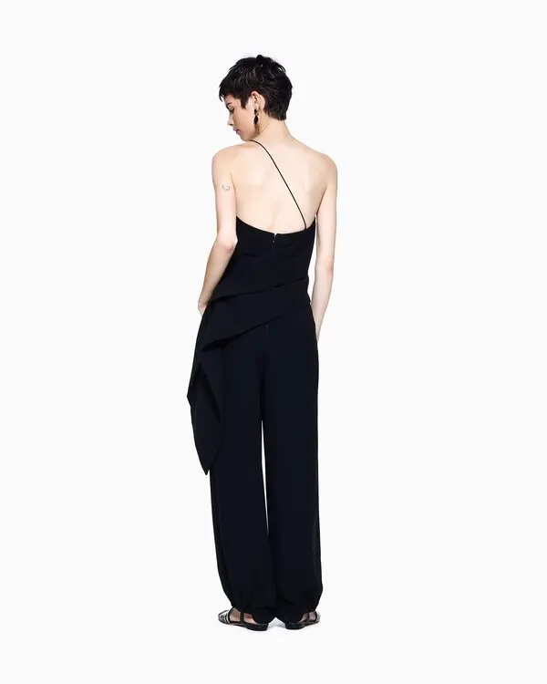 Giorgio Armani One-shoulder Silk Cady Jumpsuit