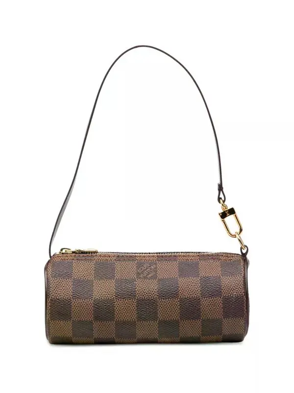 LOUIS VUITTON 1990-2010 Damier Ebene Papillon Pochette Handbag - Brown