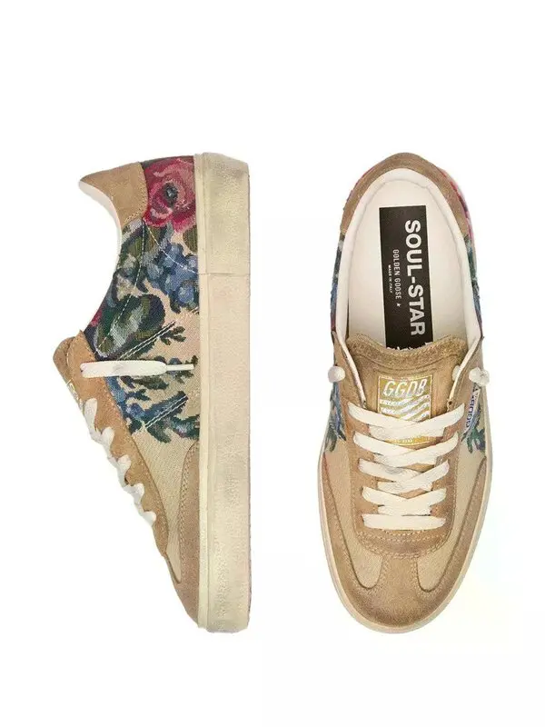 GOLDEN GOOSE Soul-star Floral Sneakers - Neutrals