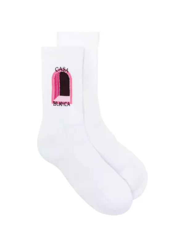 Casablanca Graphic-print Socks - White
