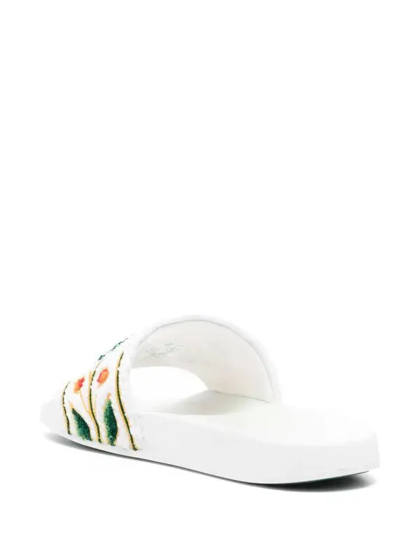 Casablanca Floral-embroidered Slides
