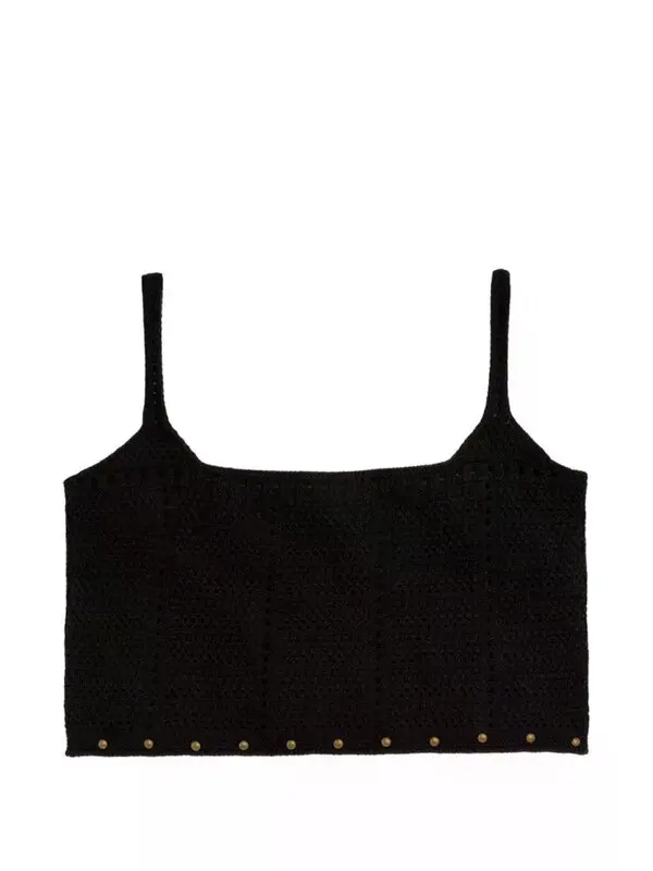 A PAPER KID Studded Knitted Top
