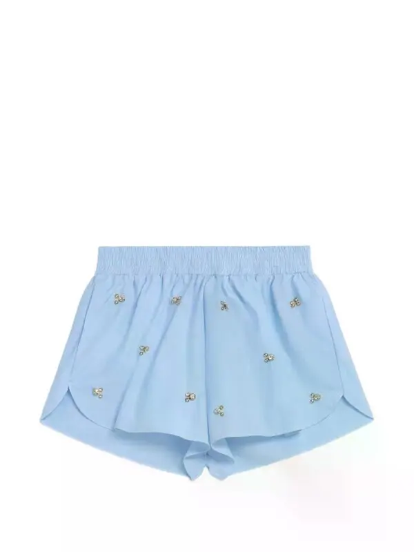 A PAPER KID Embellished Poplin Shorts - Blue