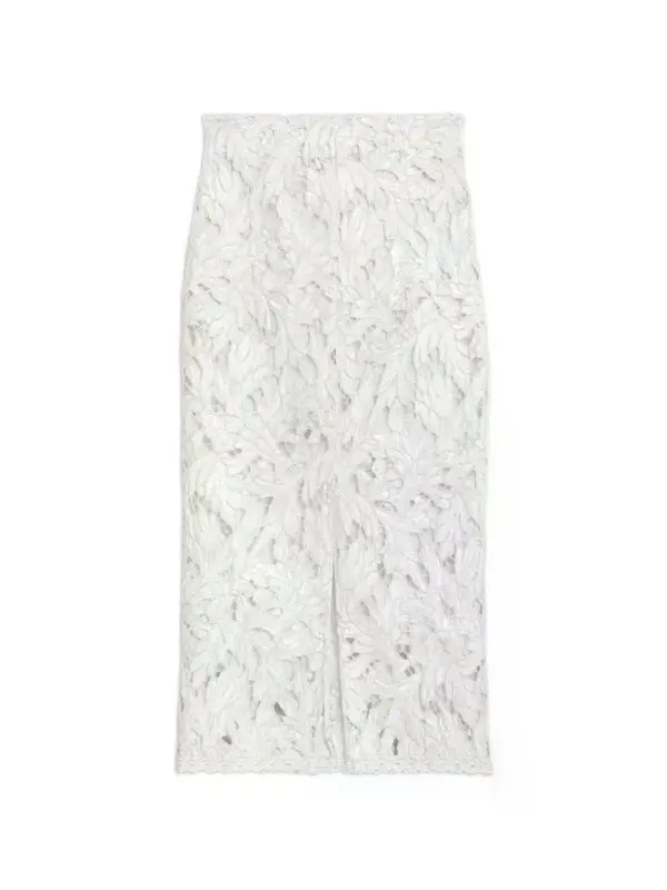 A PAPER KID Lace Midi Skirt