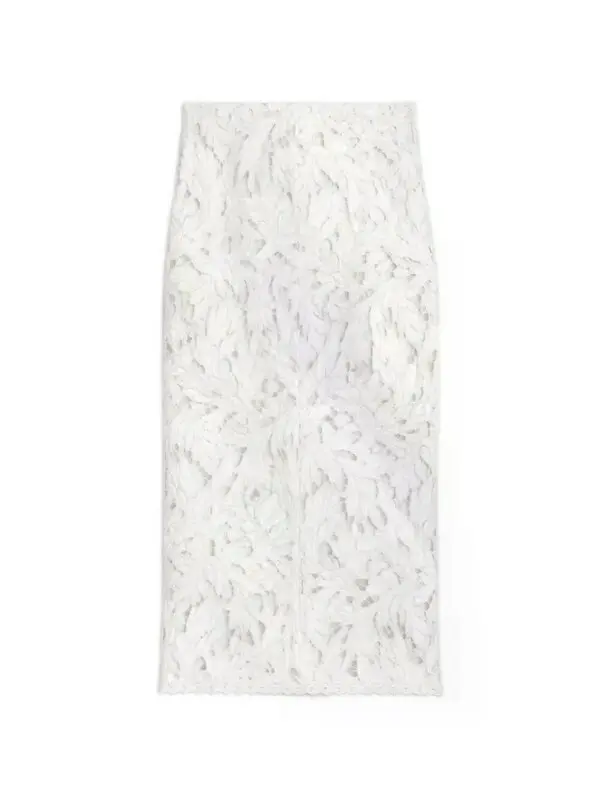 A PAPER KID Lace Midi Skirt