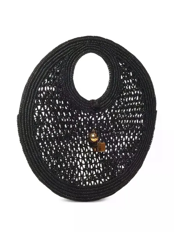 Jacquemus Small The Spiaggia Raffia Tote Bag - Black