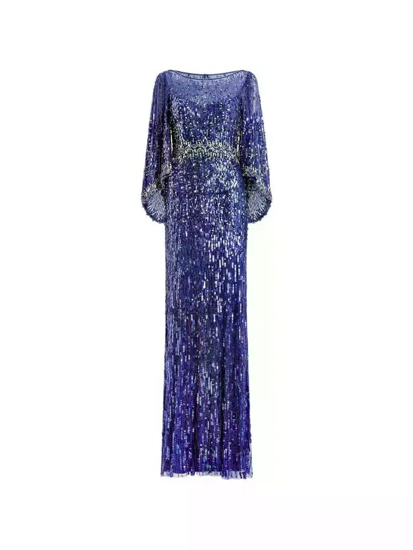 Jenny Packham Ines Embellished Maxi Dress - Blue