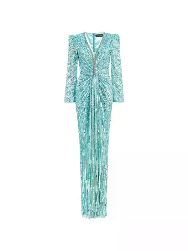 Jenny Packham Darcy Sequin-embellished Maxi Dress - Blue