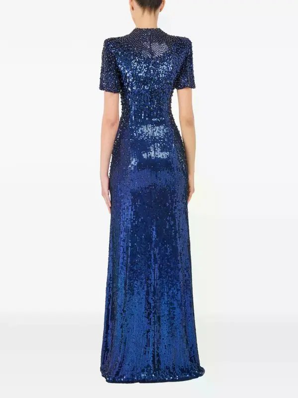 Jenny Packham Jourdain Sequin-embellished Maxi Dress - Blue