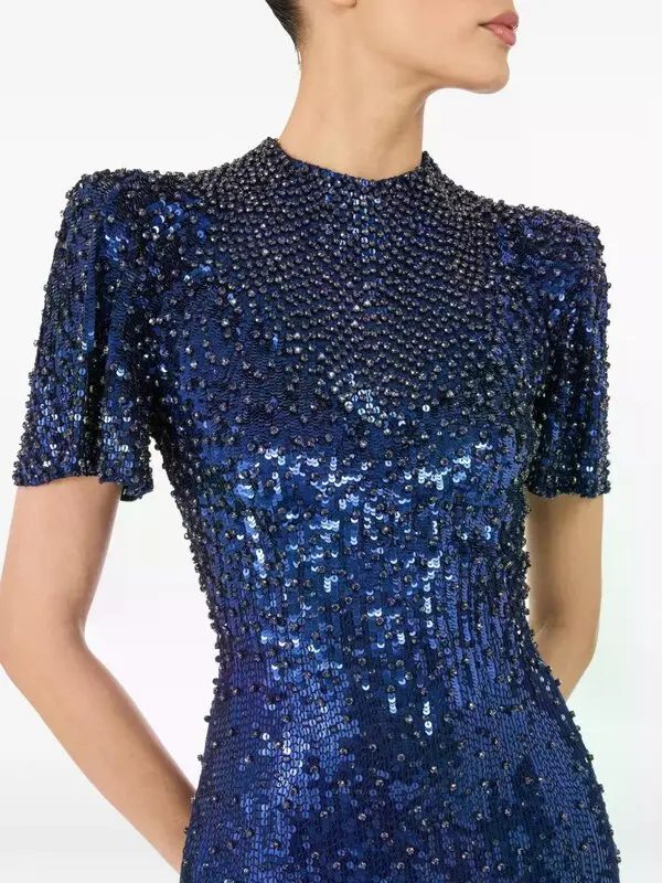 Jenny Packham Jourdain Sequin-embellished Maxi Dress - Blue