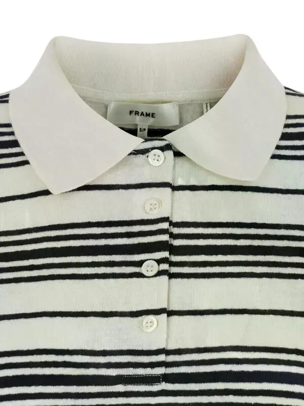 FRAME Striped Collared Top