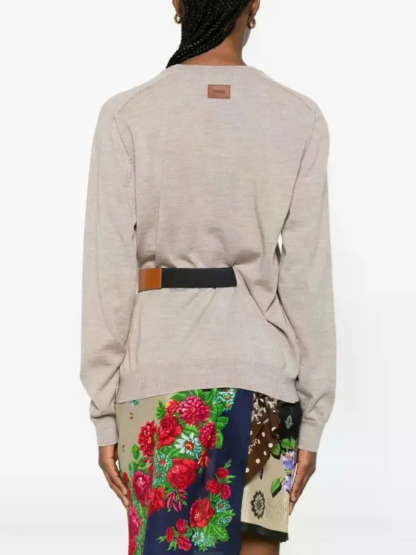 Moschino Belted Crewneck Sweater