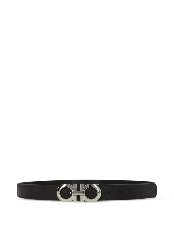 FERRAGAMO Gancini Leather Belt - Black