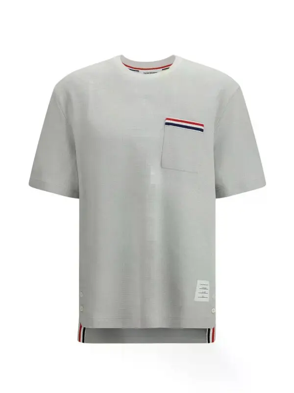 Thom Browne Rwb Stripe-trim Pocket T-shirt