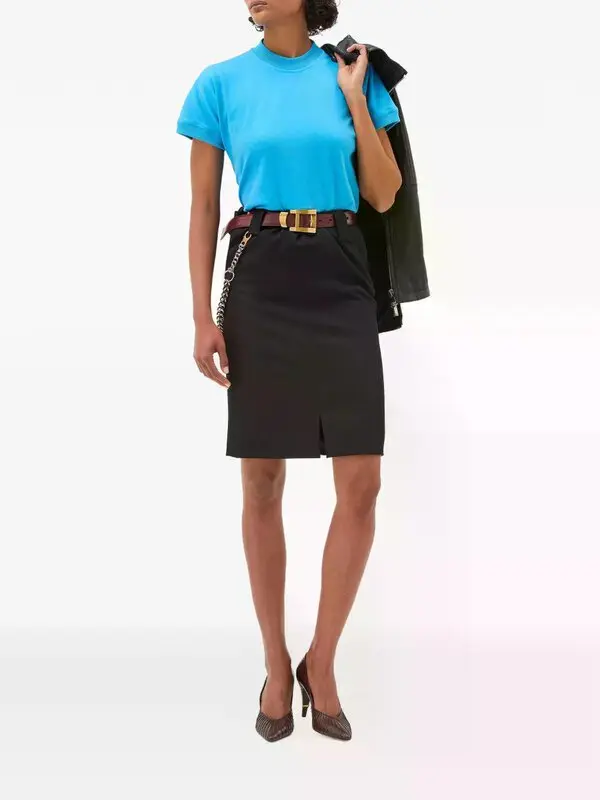 Versace Wool Pencil Skirt With Medusa Hardware