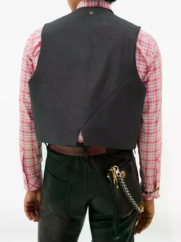 Versace Wool-mohair Vest With Metal Trim