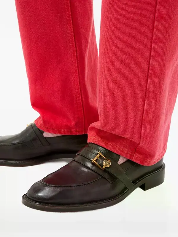 Versace Primo Leather Loafers With Medusa Hardware