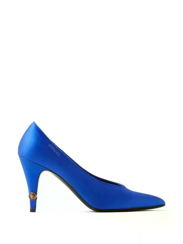 Versace Satin Pointed-toe Pumps - Blue