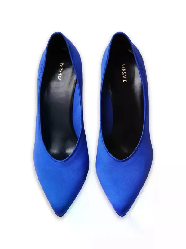 Versace Satin Pointed-toe Pumps - Blue