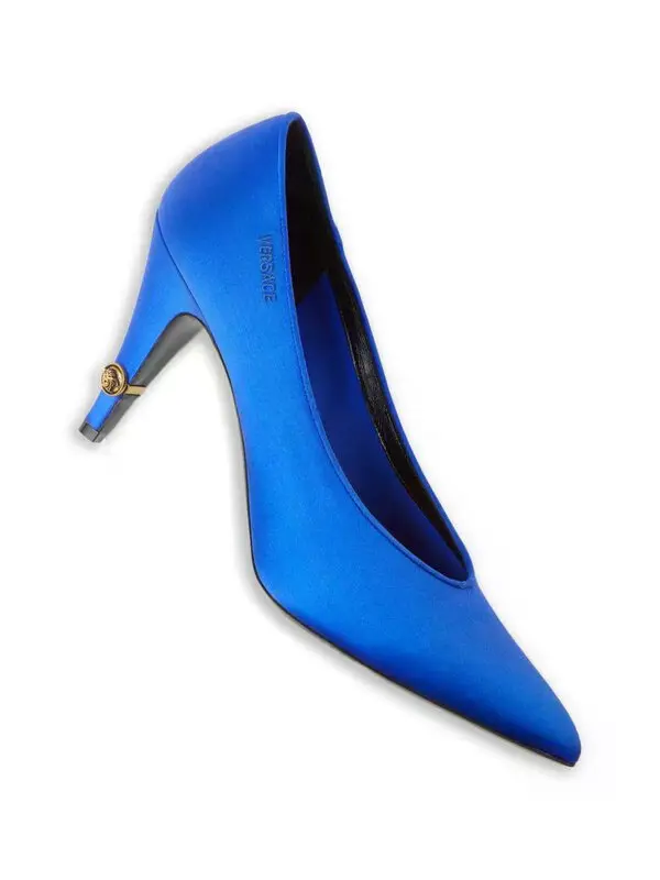 Versace Satin Pointed-toe Pumps - Blue